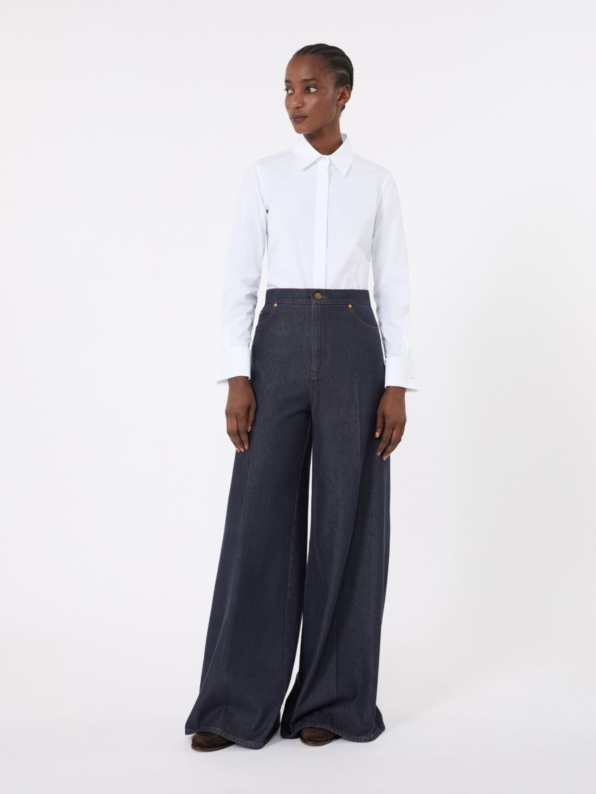 MAX MARA Cotton Poplin Shirt with Logo